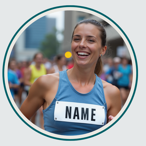 Custom race name bib, Custom Name Bib – Pen and Paces