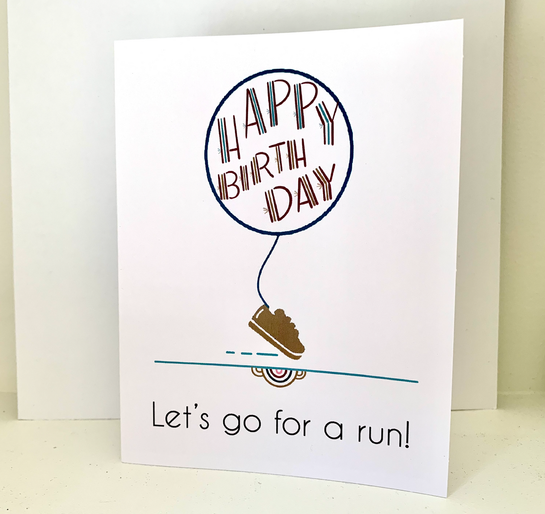 Happy Birthday runner card, birthday run, runner birthday, marathon bi ...