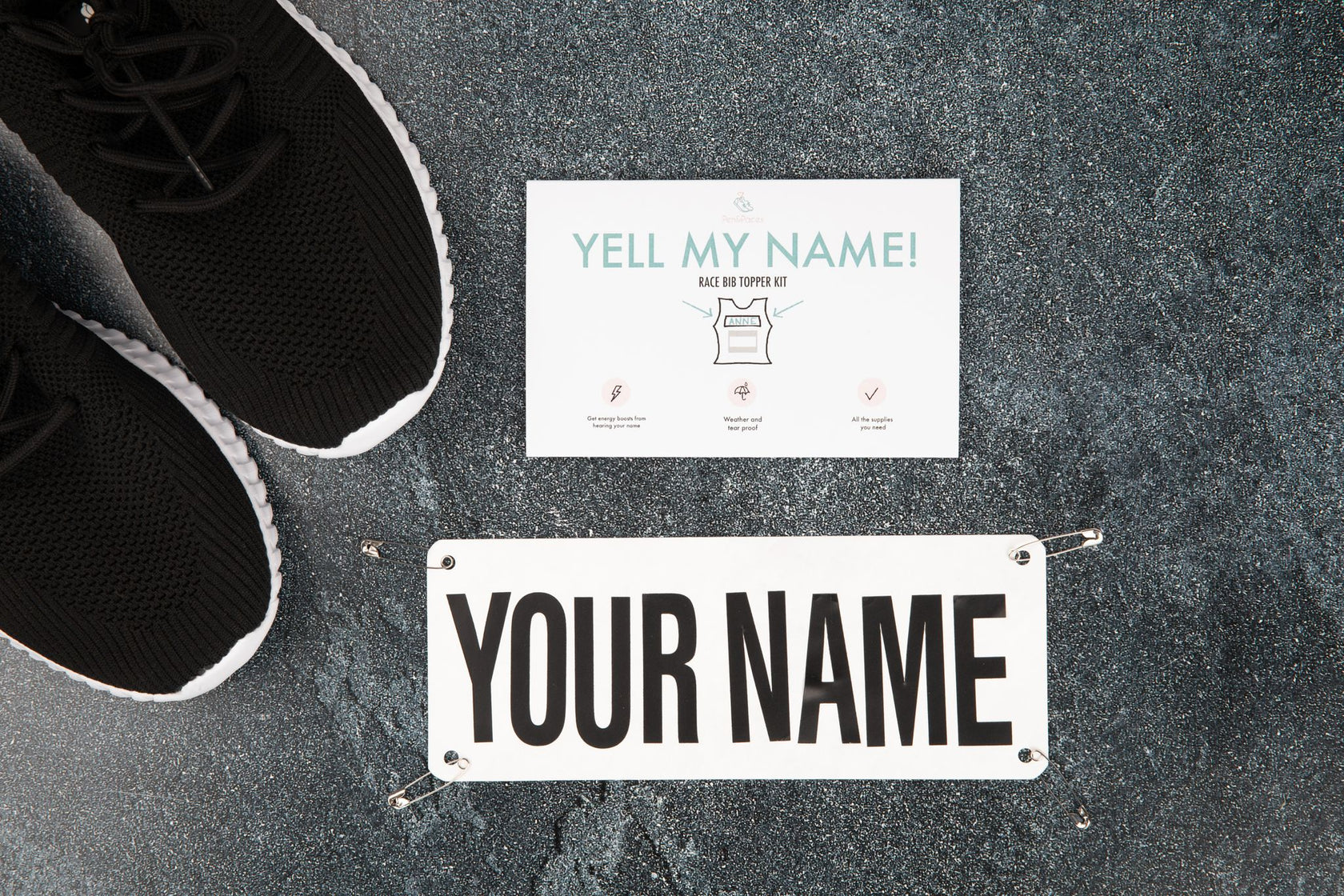 Yell my name race bib topper kit! Personalized race name bib. – Pen and ...